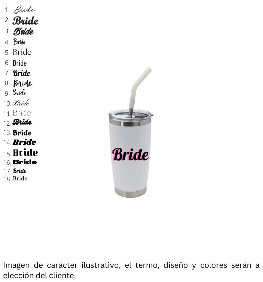 Termo Aislante 20oz Personalizado | BrideThru – Bride Thru
